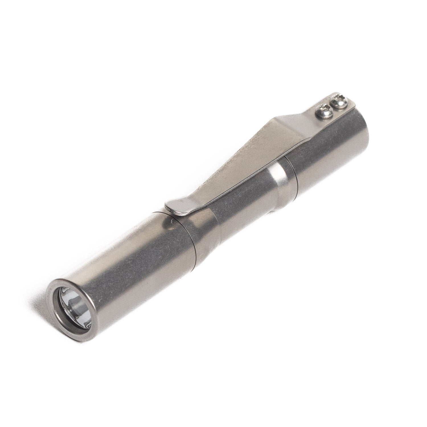 CWF Custom Micro Click Flashlight - Tumbled Titanium
