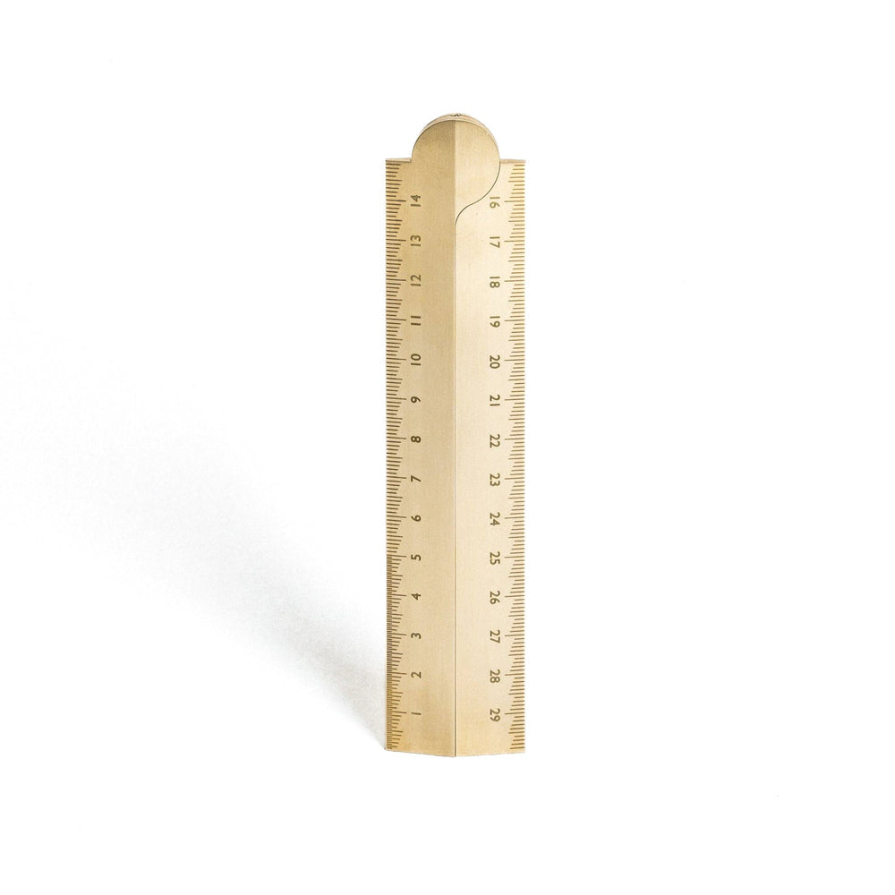 Makers Cabinet Solid Brass Folding Ruler - Stria